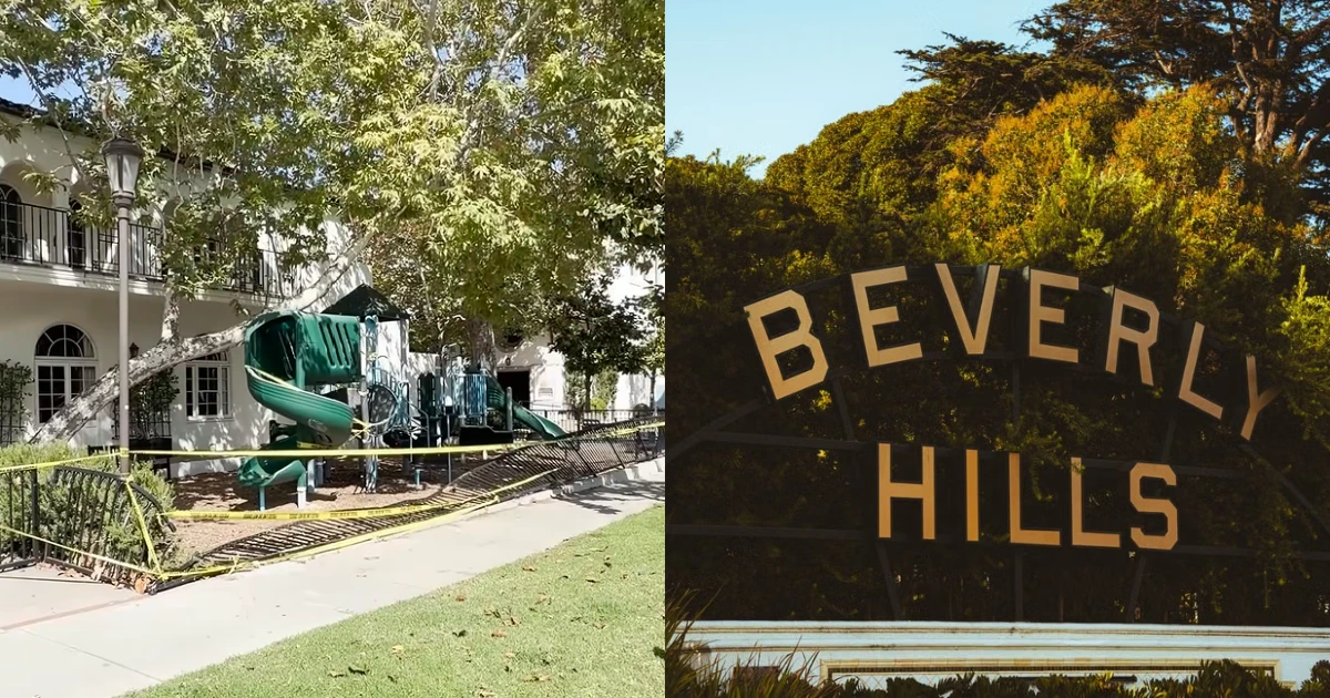 Tesla Smashes Through Playground Fence in Beverly Hills, Investigation ...